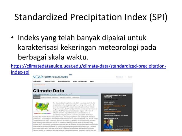 Pengolahan SPI (Standardized Precipitation Index ) | PPTX