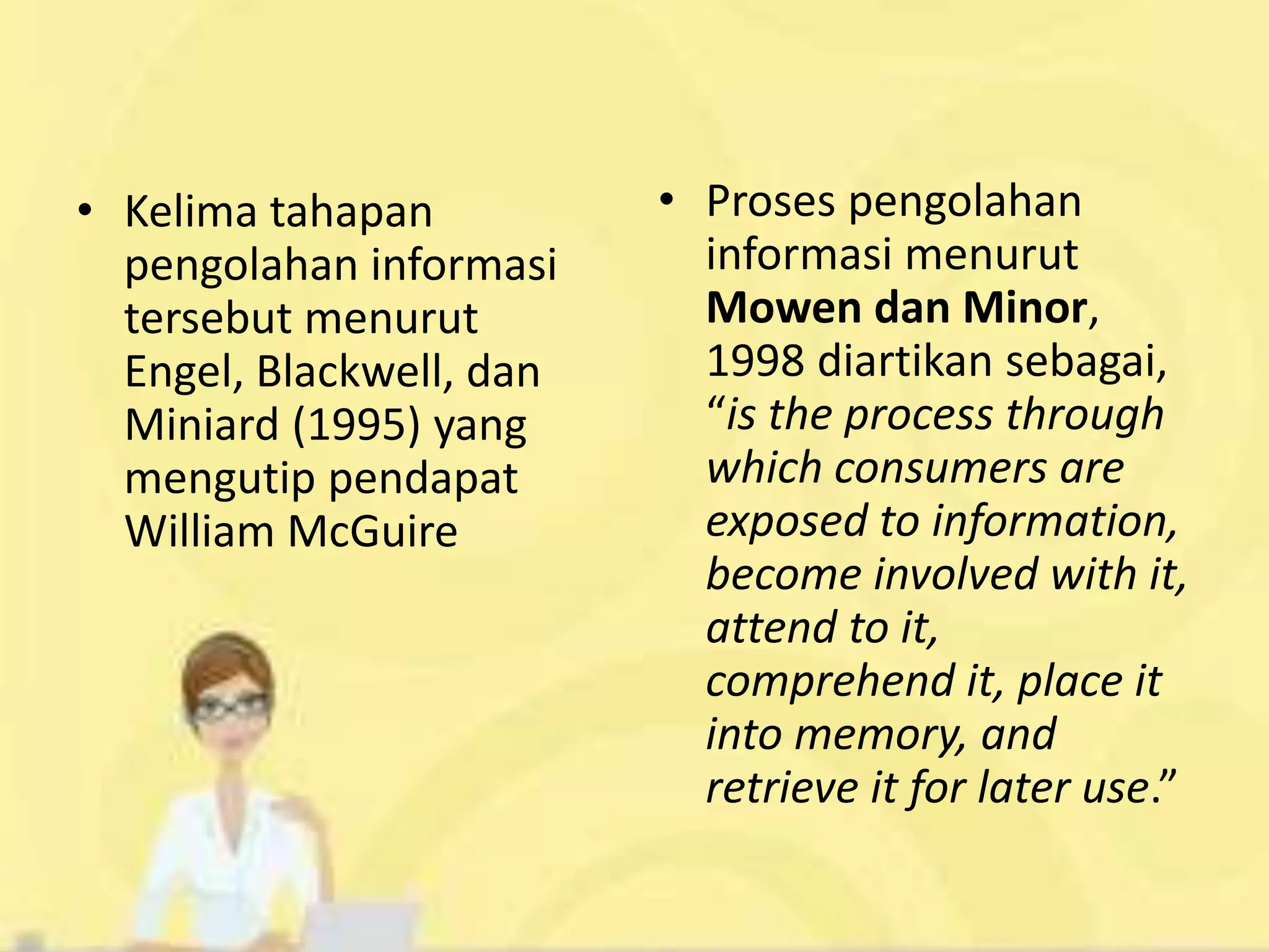 Pengolahan informasi dan persepsi konsumen | PPTX