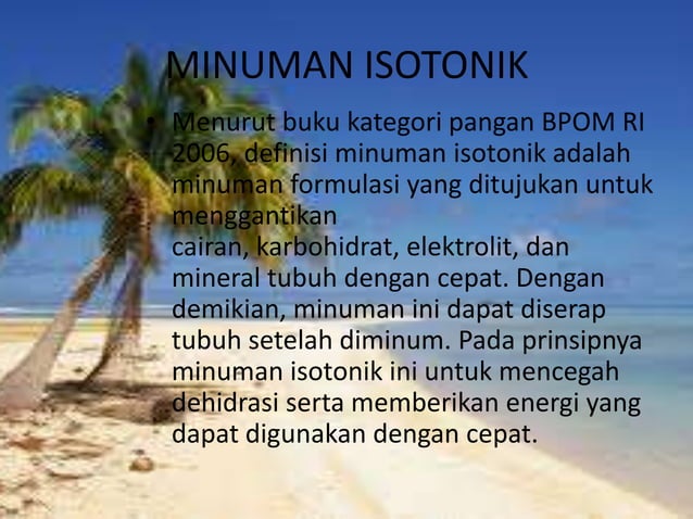 Pengolahan minuman isotonik | PPTX