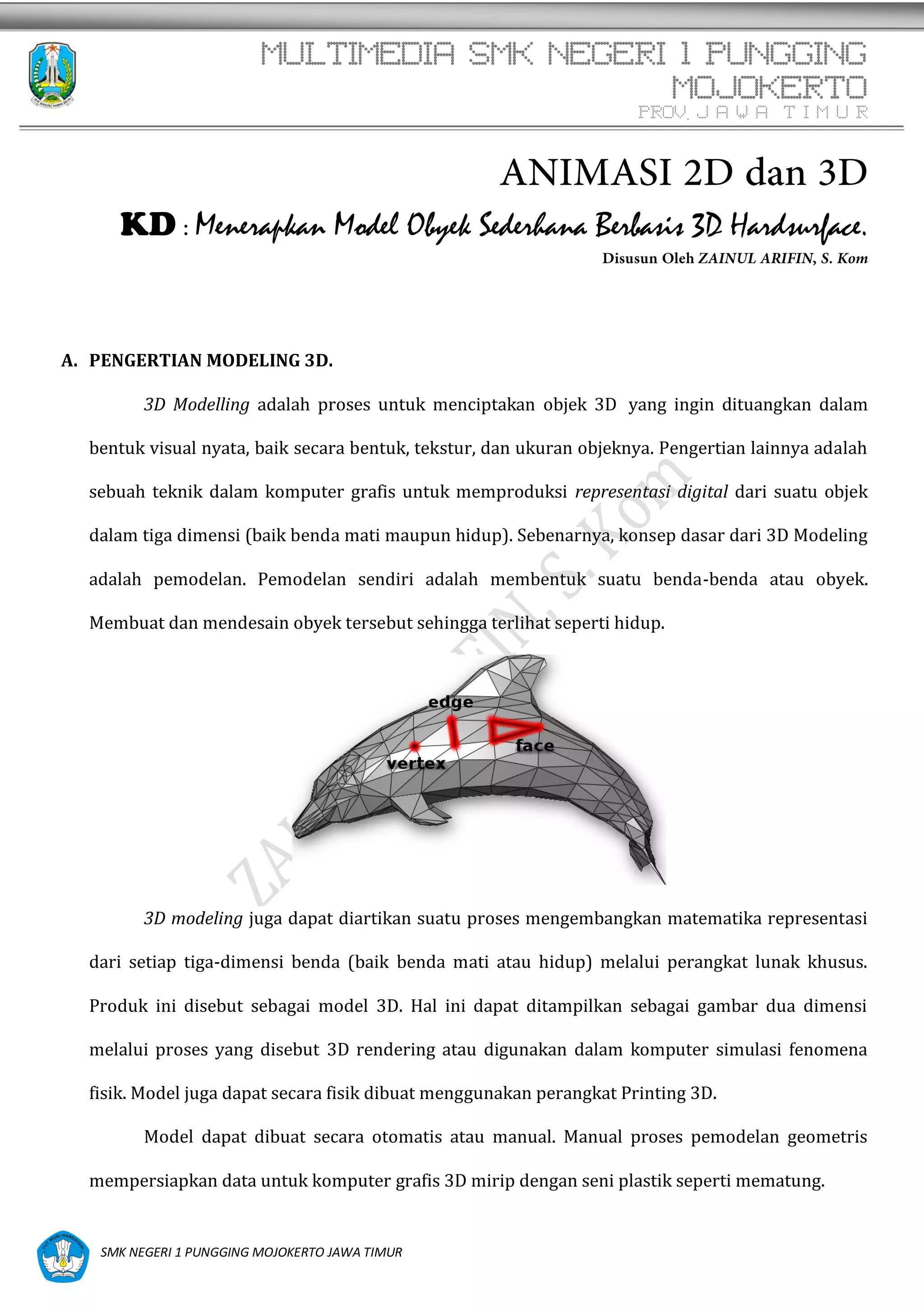 ANIMASI 2D dan 3D KD : Menerapkan model obyek sederhana berbasis 3 d ...