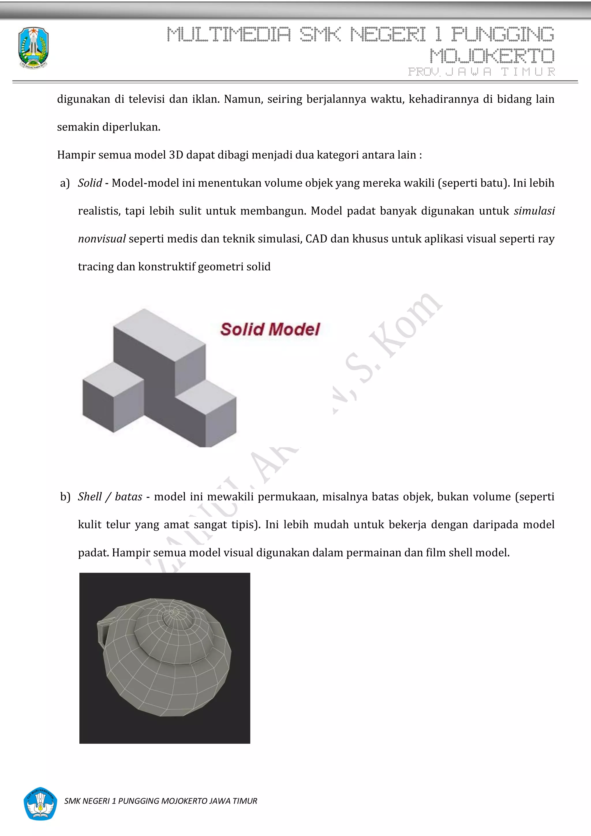 ANIMASI 2D dan 3D KD : Menerapkan model obyek sederhana berbasis 3 d ...
