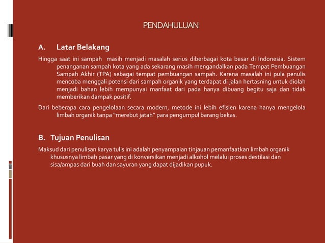 Pengolahan sampah dengan sistem destilasi (wkti) | PPT