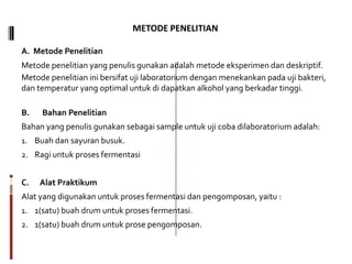 Pengolahan sampah dengan sistem destilasi (wkti) | PPT | Free download