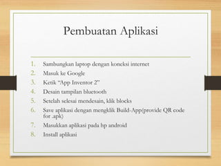 Pengontrol kecerahan lampu pijar menggunakan aplikasi android berbasis arduino uno 1 | PPT