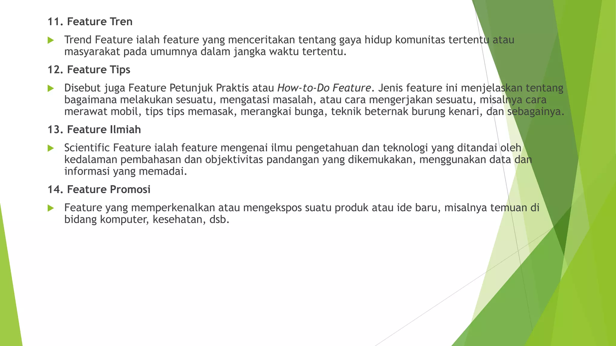 Penguasaan produksi program features televisi | PPTX