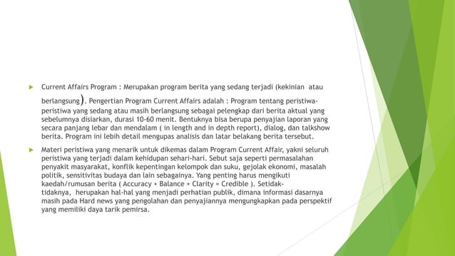 Penguasaan produksi program features televisi | PPTX