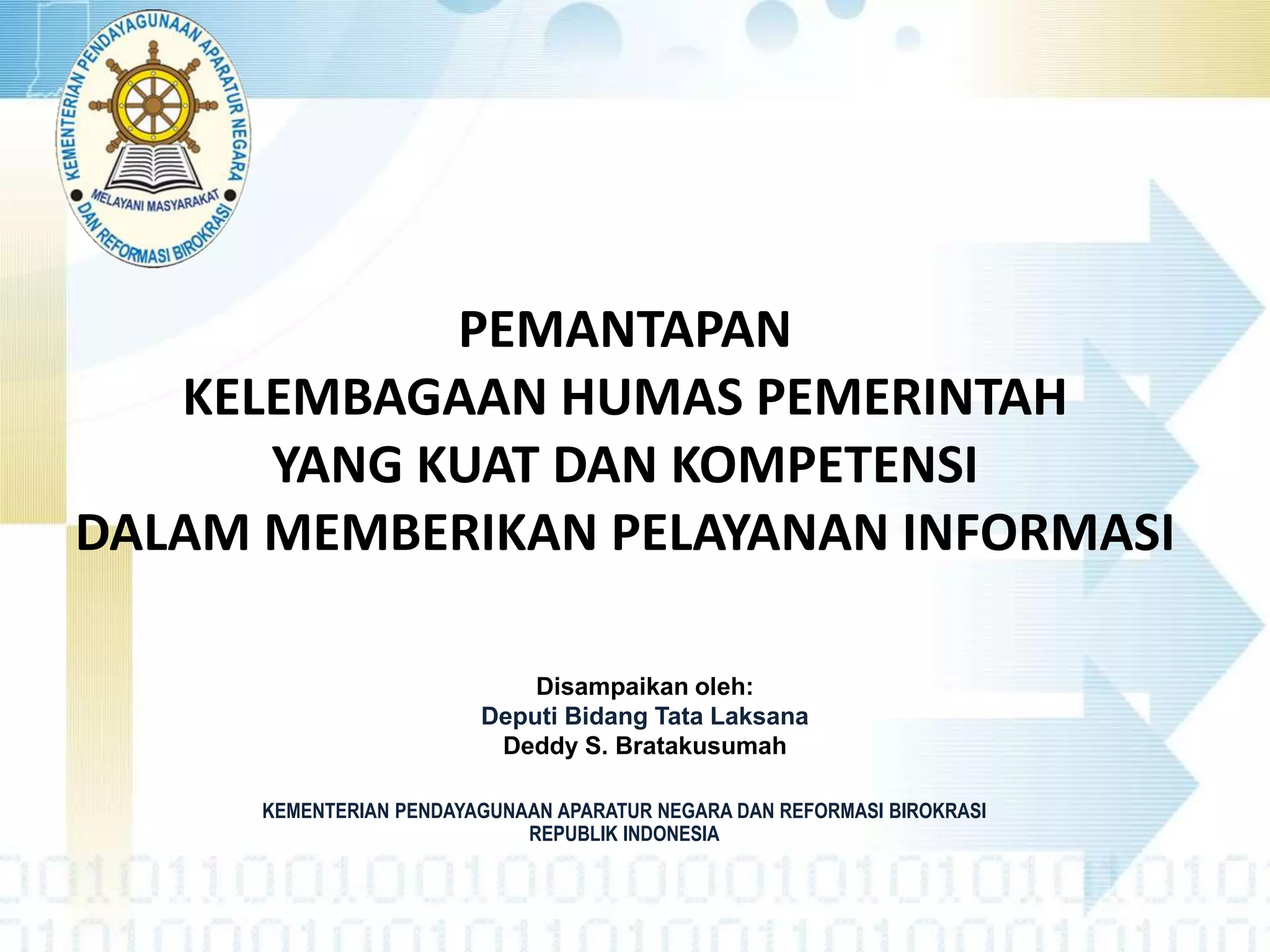 Penguatan Kelembagaan Kehumasan Pemerintah | PPTX