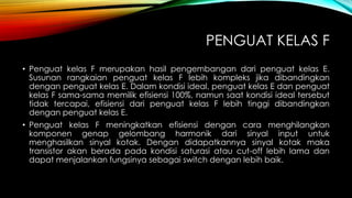 Penguat daya push pull & complementer | PPTX