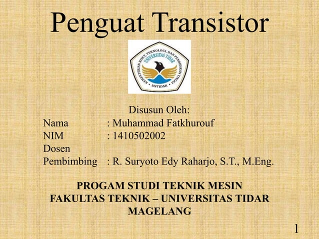 Penguat transistor | PPTX