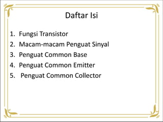 Penguat transistor | PPTX
