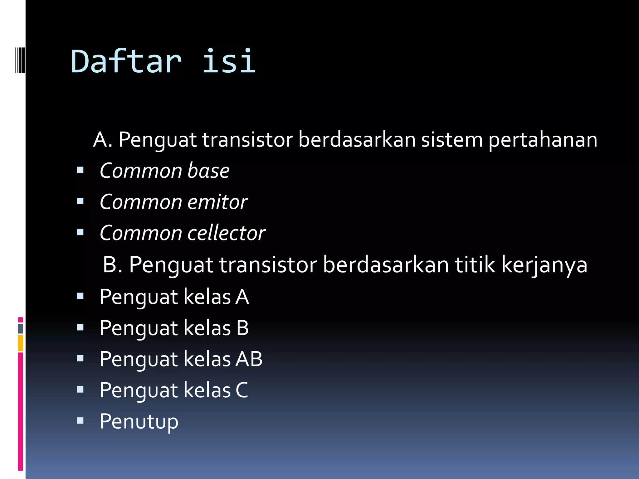 Penguat transistor | PPTX