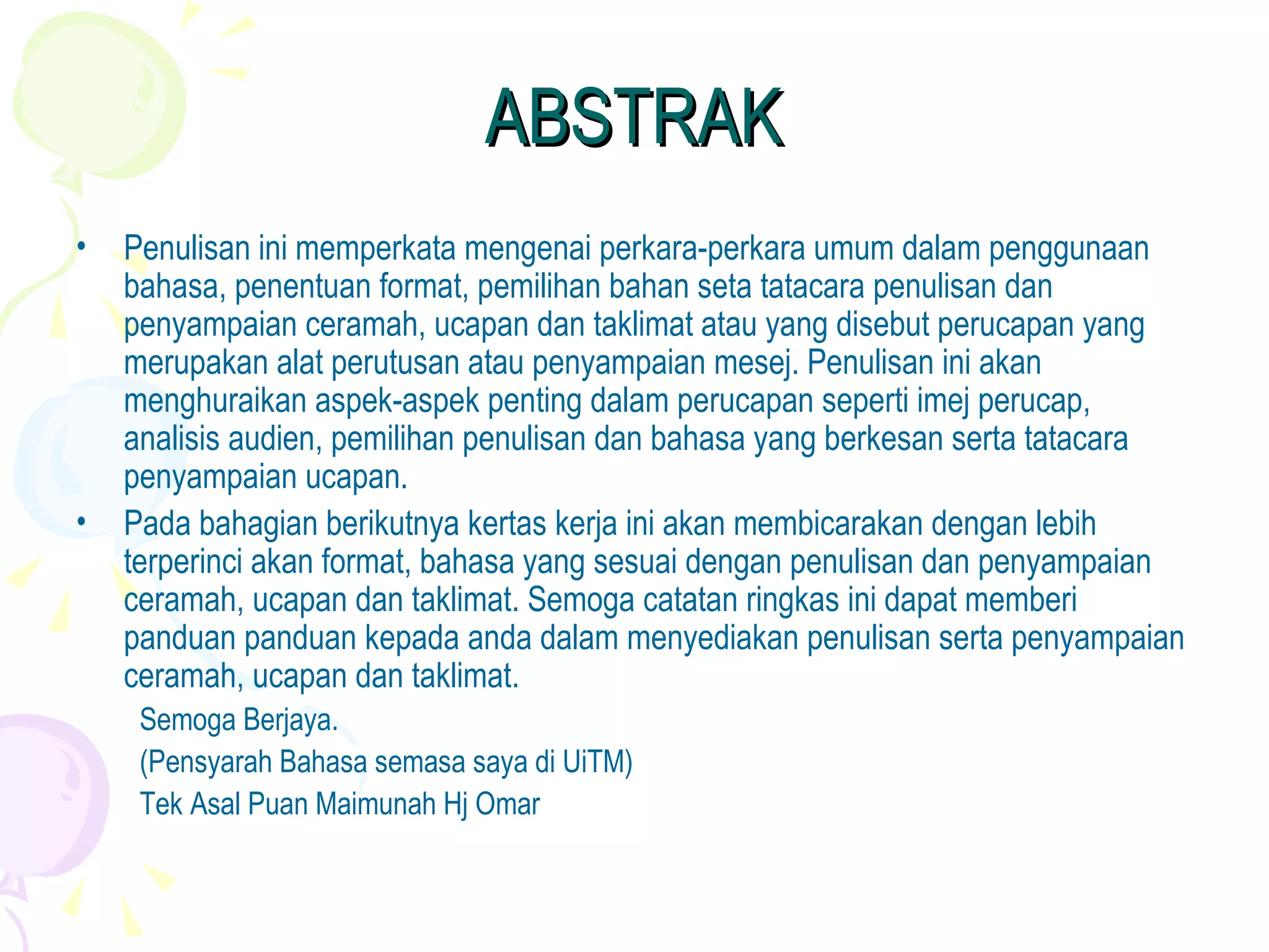 Pengucapan awam | PPT