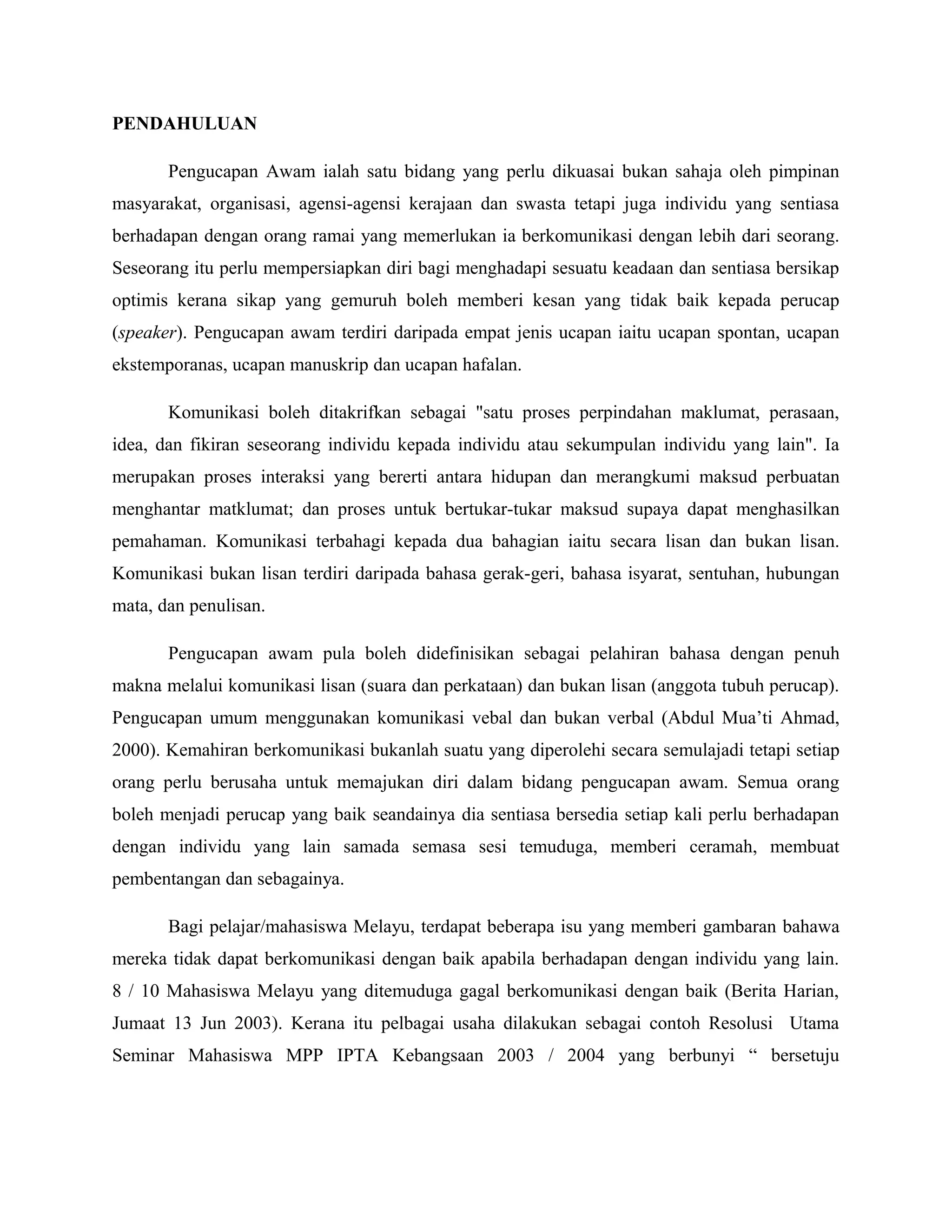 Pengucapan awam | DOC