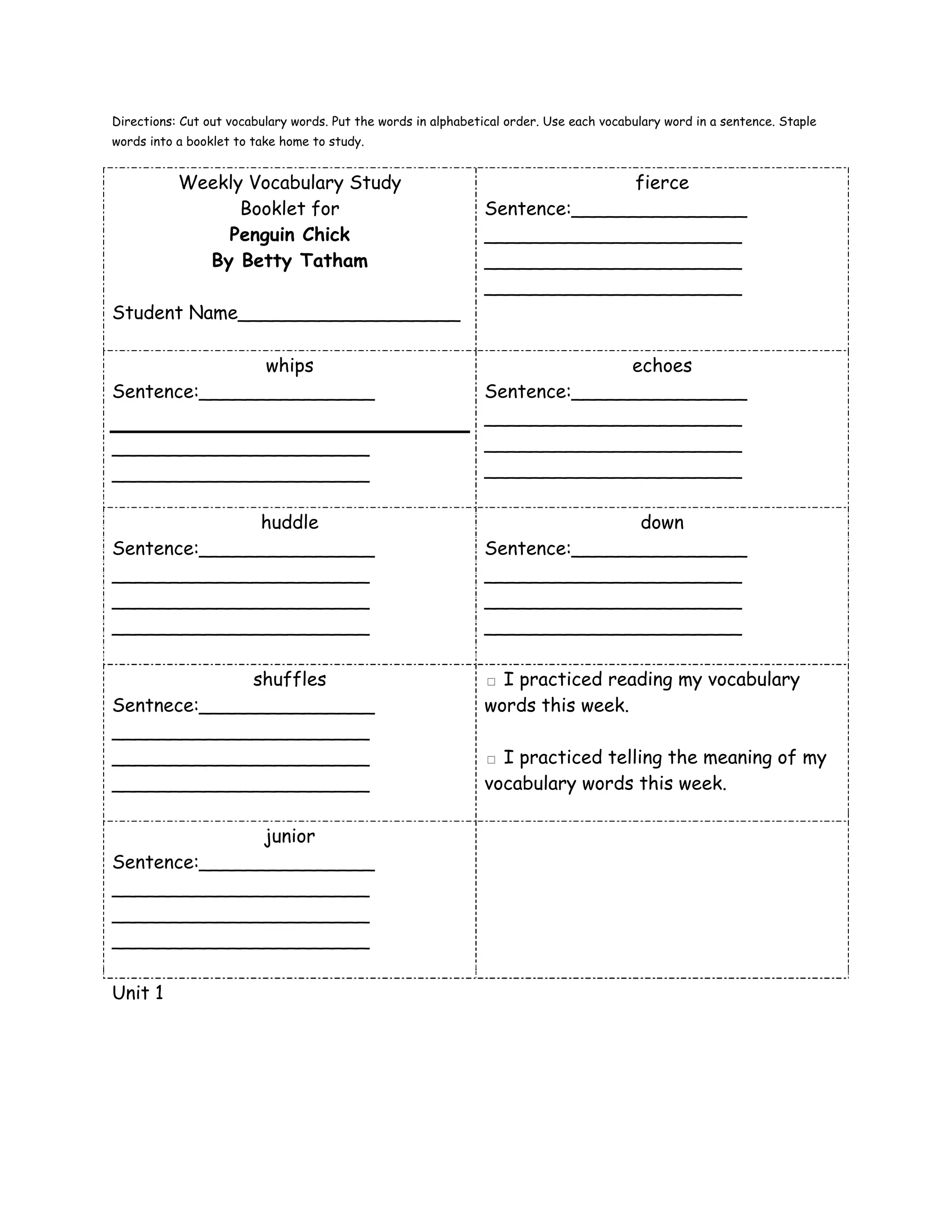 Penguin Chick Vocabulary ABC | PDF