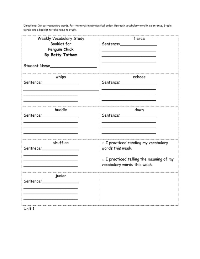 Penguin Chick Vocabulary ABC | PDF