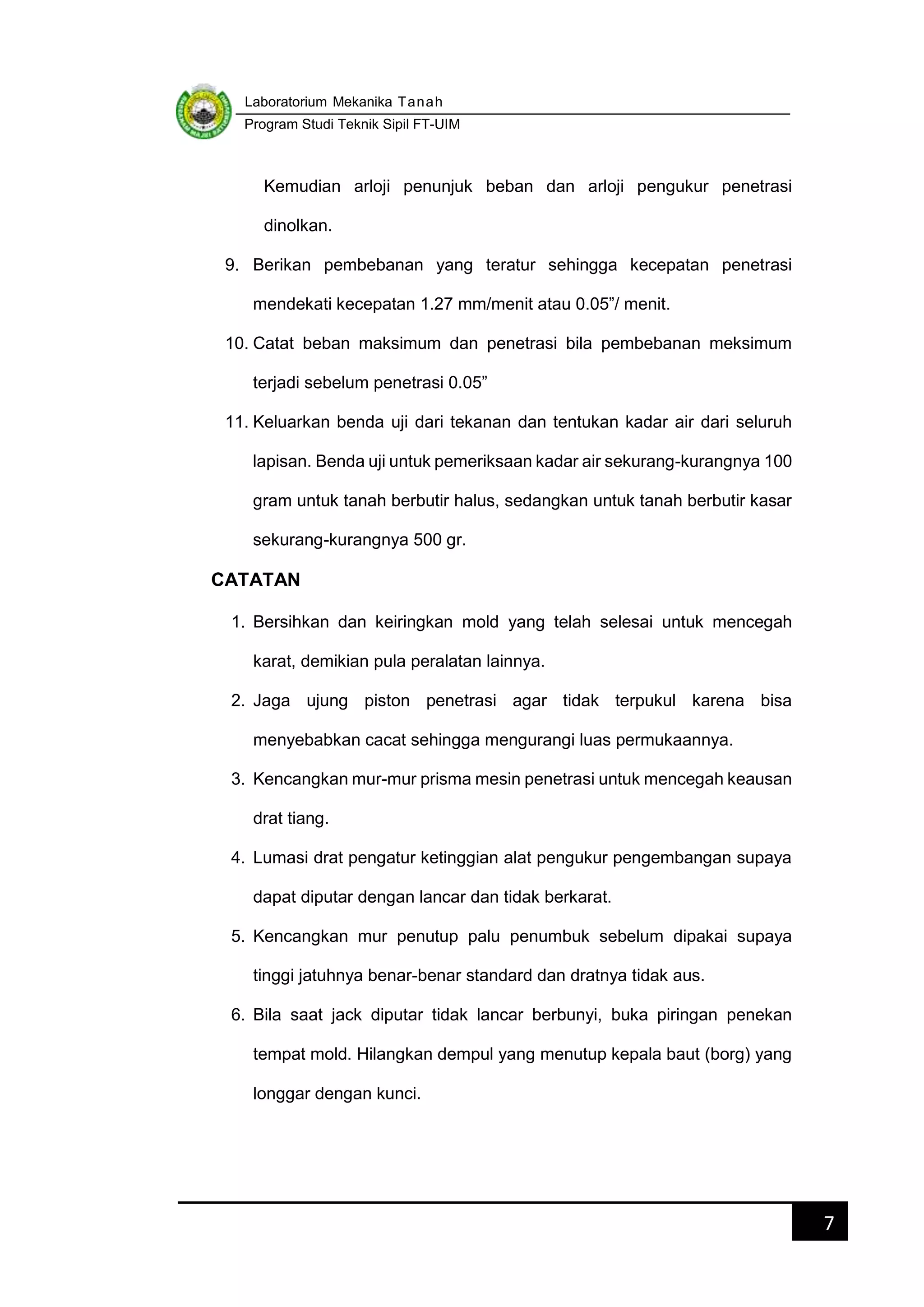 PENGUJIAN CALIFORNIA BEARING RATIO ( CBR ).docx