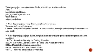 pengujian kemasan pert 4 presentation TBS | PPT