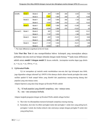 Pengujian one way anova dengan manual dan spss 19 | PDF