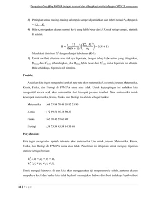Pengujian one way anova dengan manual dan spss 19 | PDF