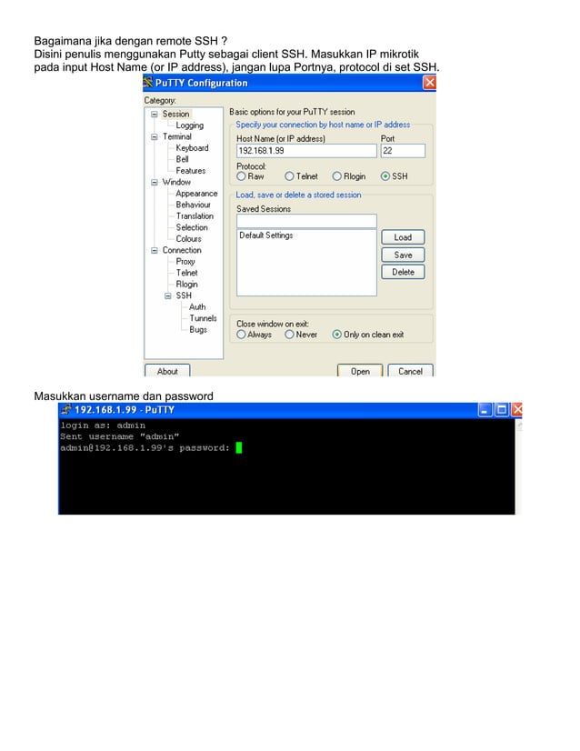 Pengujian ssh lebih aman dari telnet dengan wireshark | DOCX