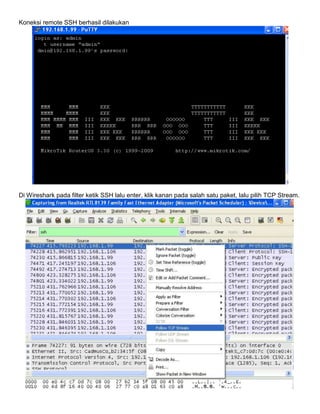 Pengujian ssh lebih aman dari telnet dengan wireshark | DOCX