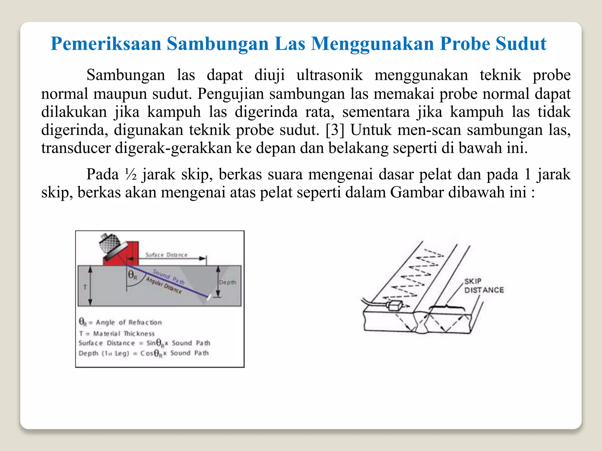 Pengujian tidak merusak utrasonic testing | PPTX