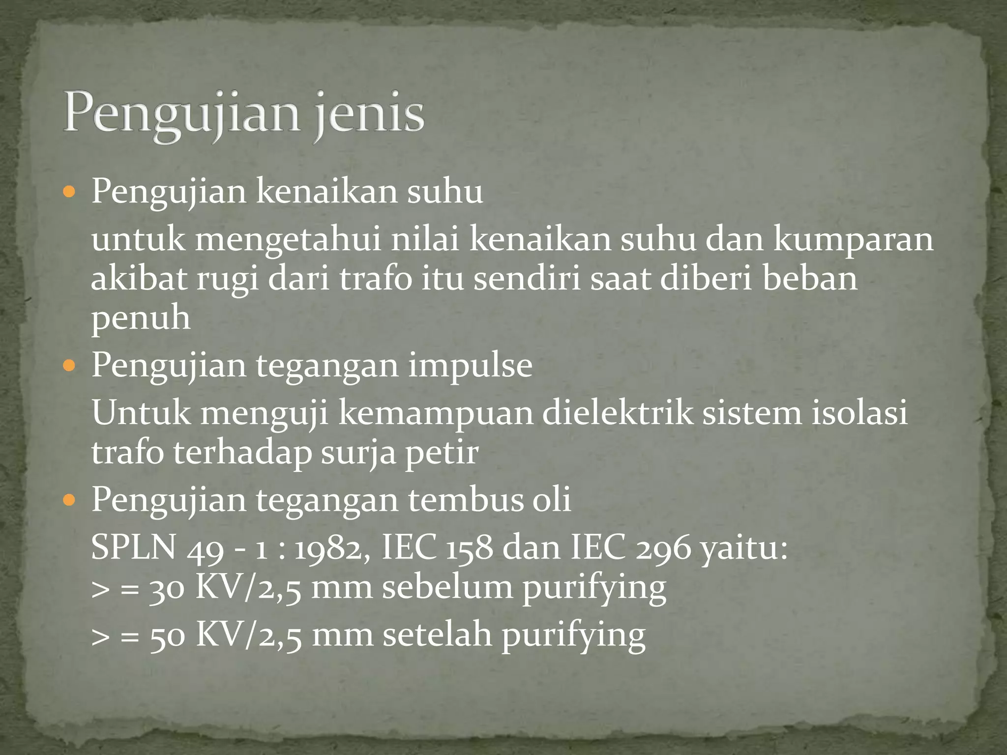 Pengujian transformator | PPTX