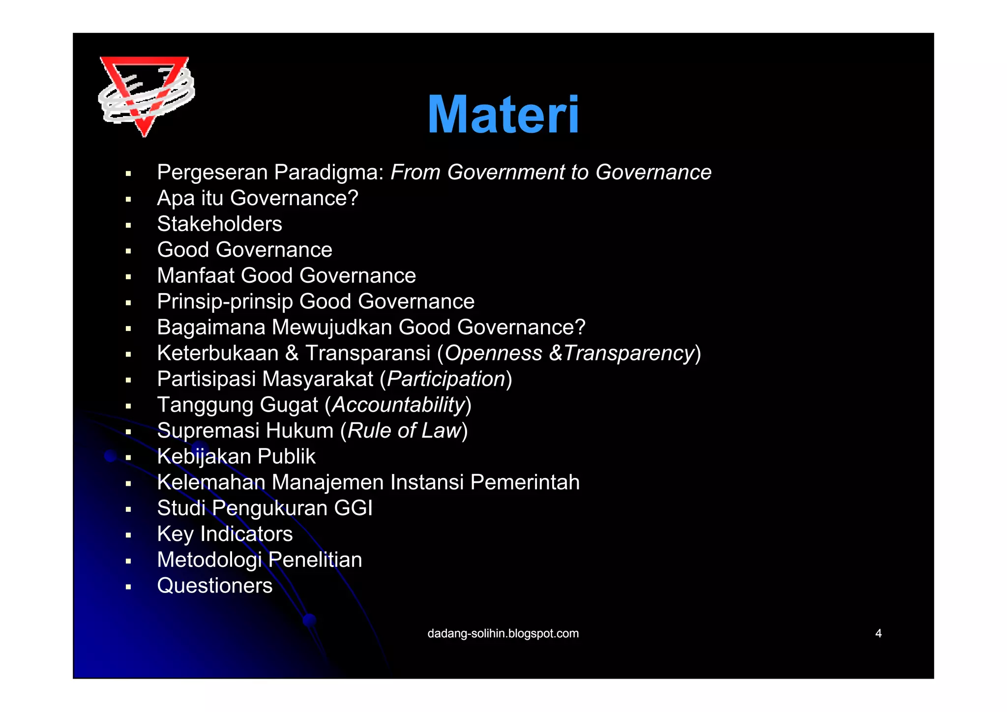 Pengukuran Good Governance Index | PDF