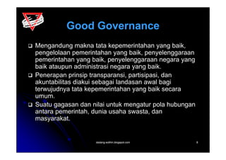 Pengukuran Good Governance Index | PDF