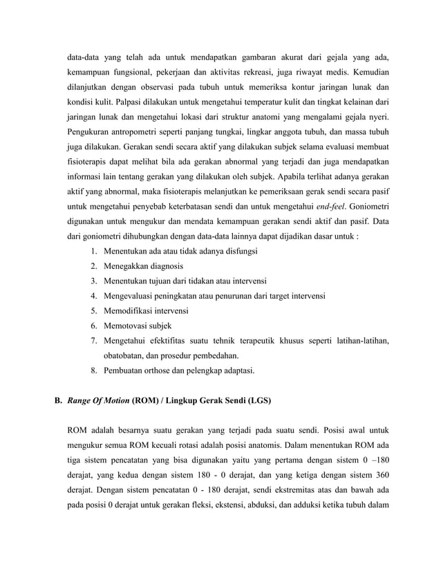 Pengukuran rom | PDF