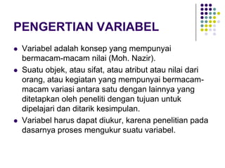 Variabel dan Definisi Operasional Variabel | PPTX