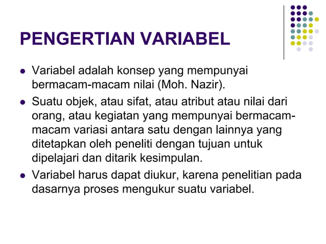 Variabel dan Definisi Operasional Variabel | PPTX