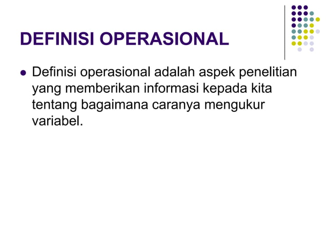 Variabel dan Definisi Operasional Variabel | PPTX