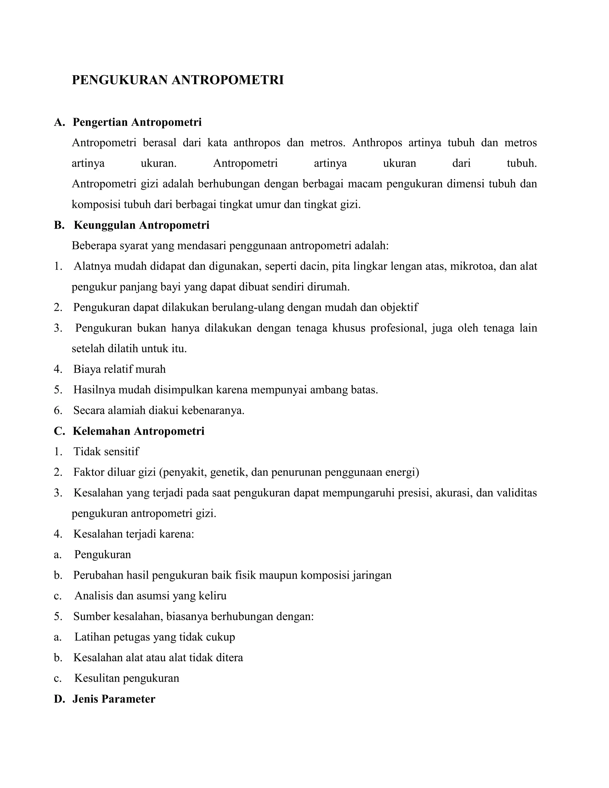 Pengukuran antropometri | DOCX