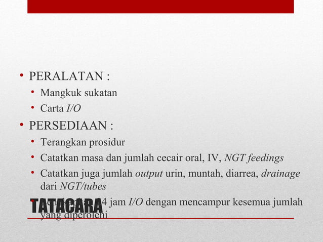 PENGUKURAN CECAIR - INTAKE OUTPUT | PPT