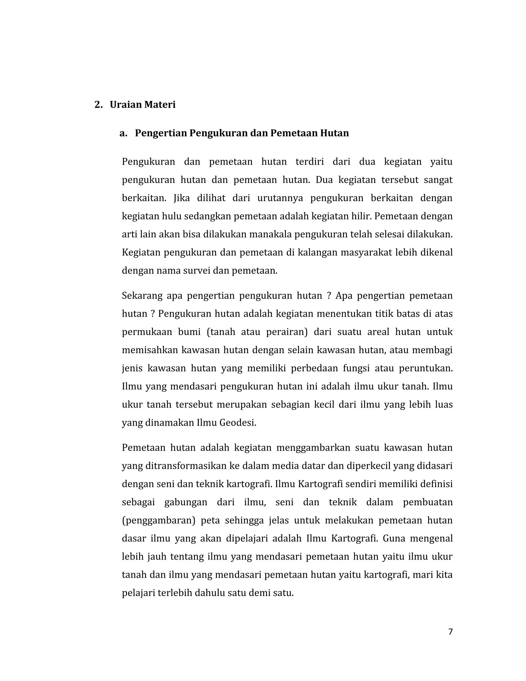 Pengukuran dan Pemetaan Hutan | PDF