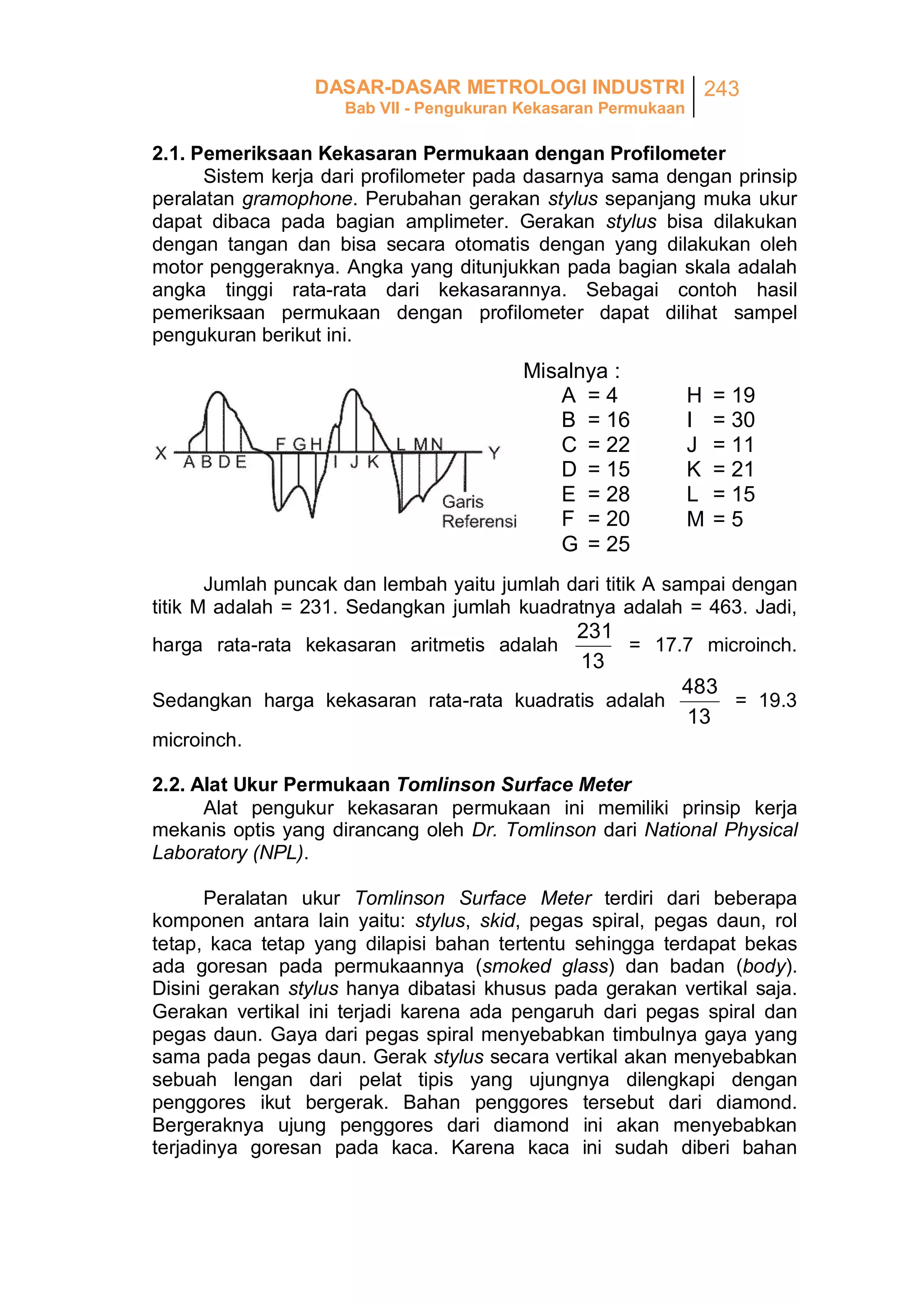 Pengukuran kekasaran permukaan bab7 | PDF