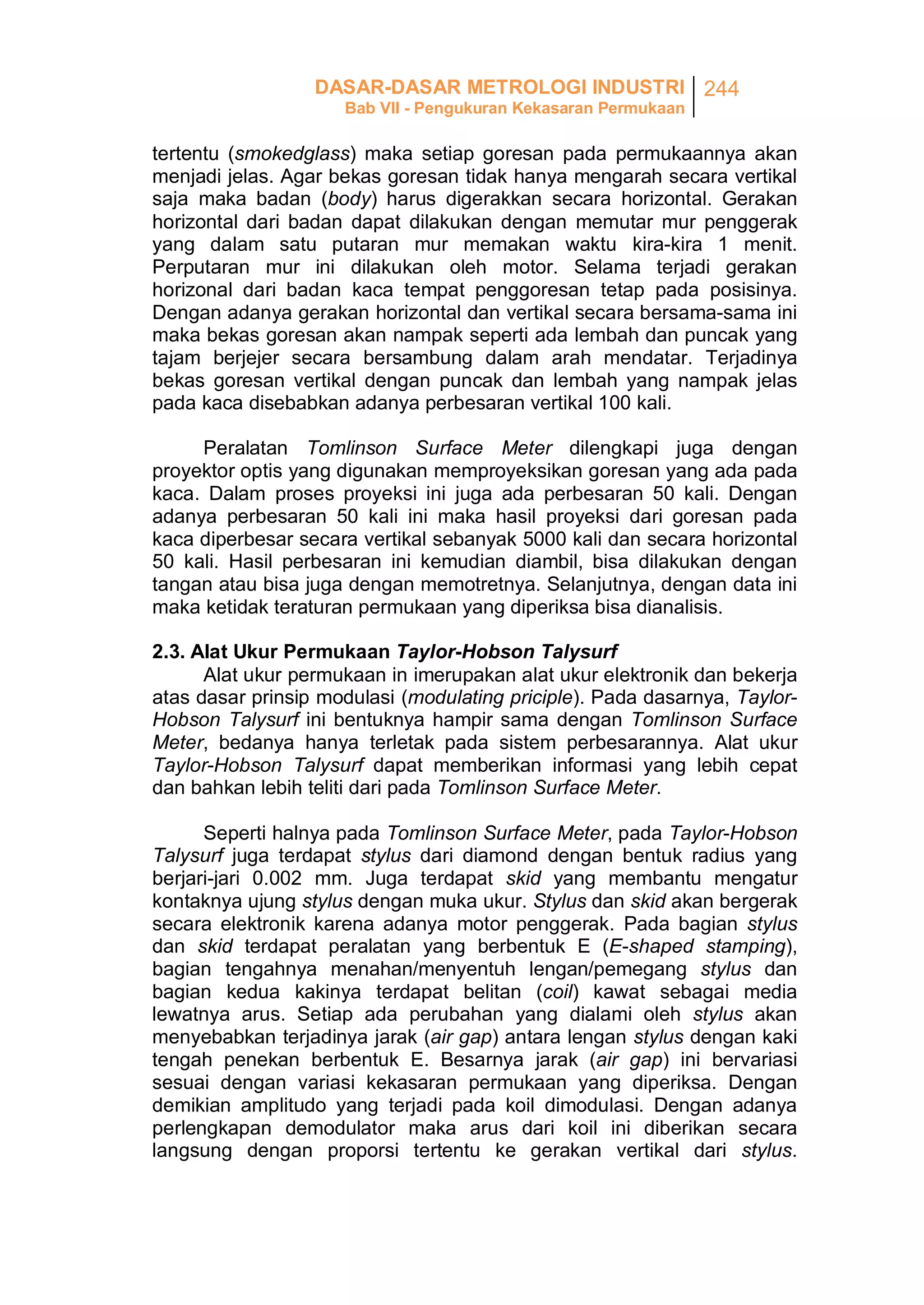 Pengukuran kekasaran permukaan bab7 | PDF