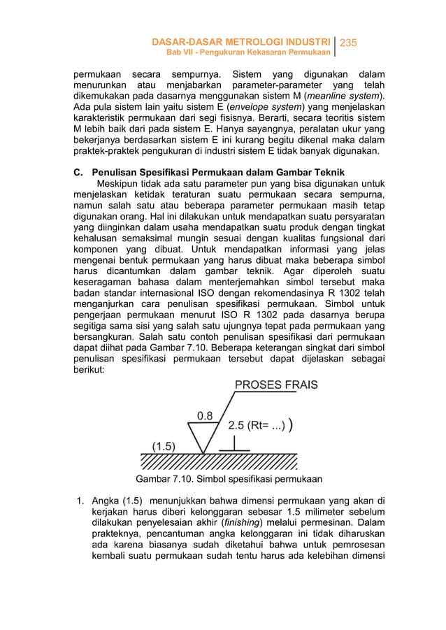 Pengukuran kekasaran permukaan bab7 | PDF
