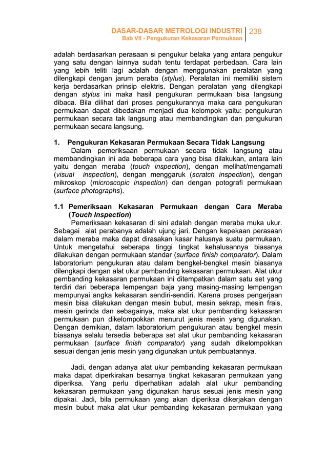 Pengukuran kekasaran permukaan bab7 | PDF