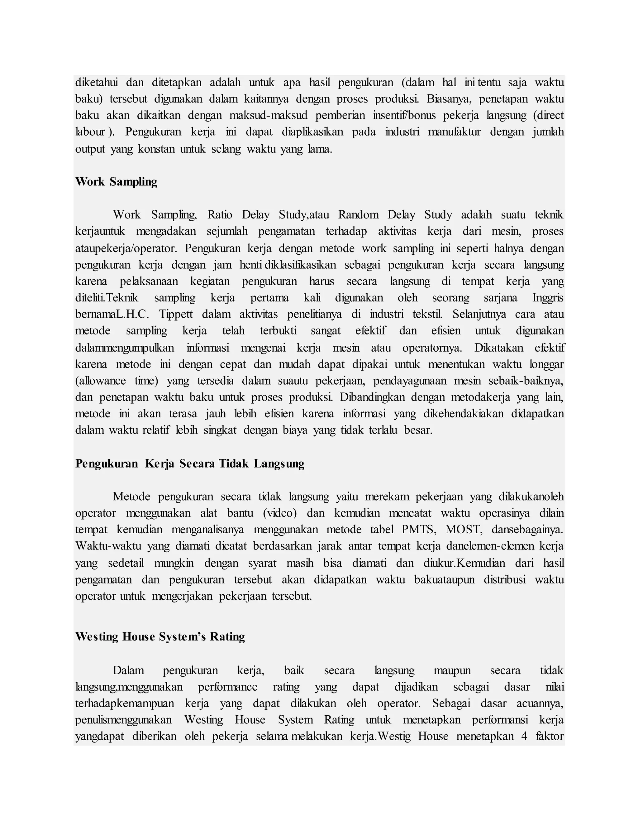 Pengukuran kerja | DOCX