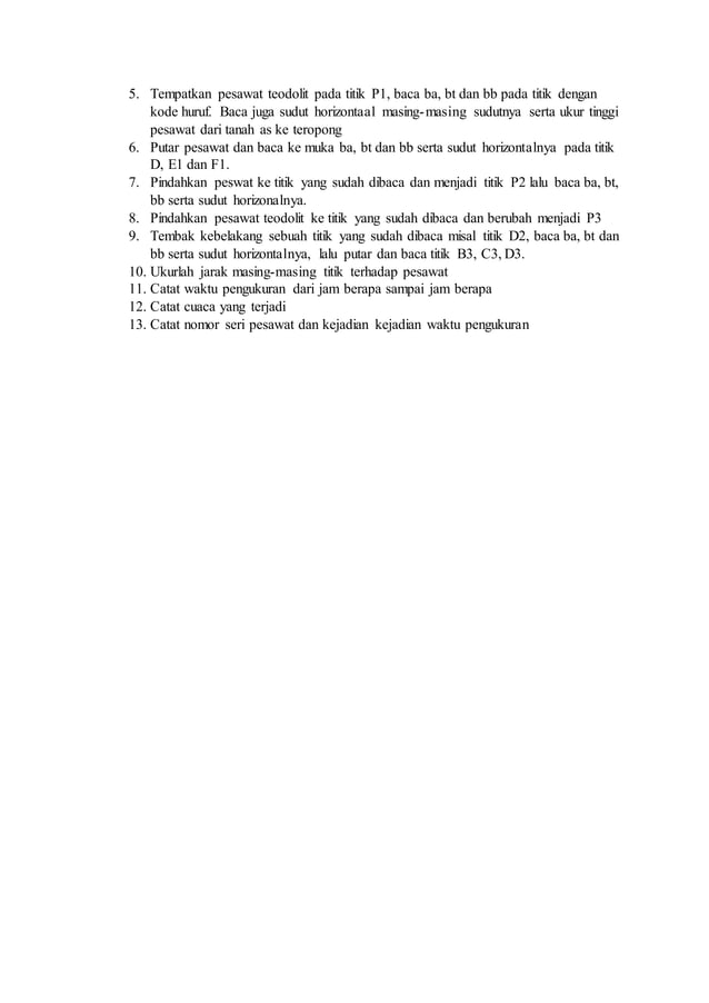 Ilmu Ukur Tanah (IUT) - Pengukuran profil memanjang dan melintang jalan ...