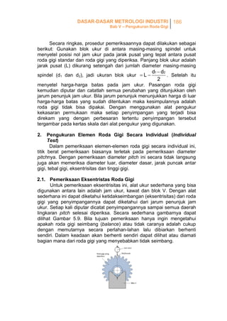 Pengukuran roda gigi bab5 | PDF