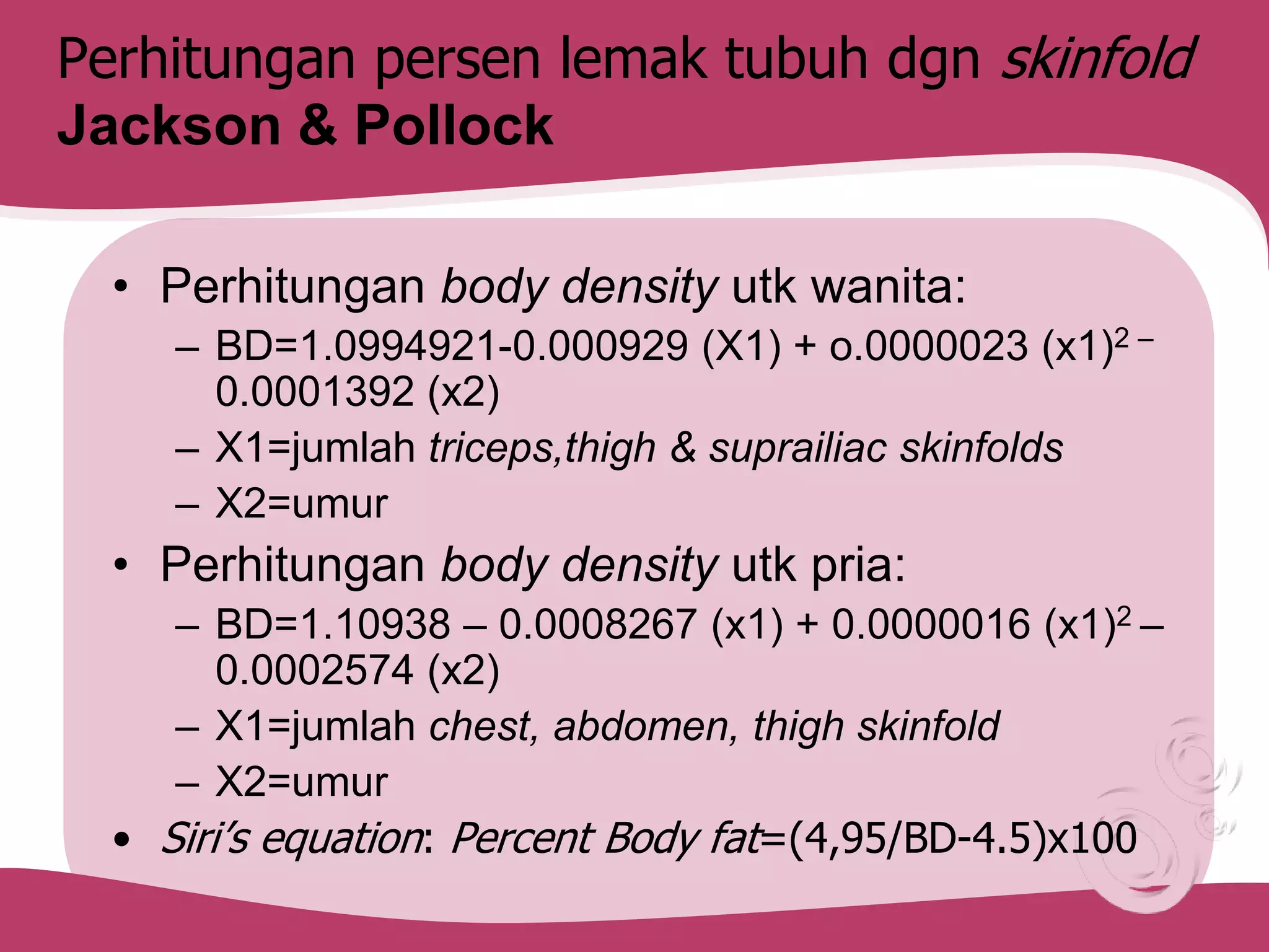 Pengukuran tinggi badan,berat badan dan lemak | PPTX