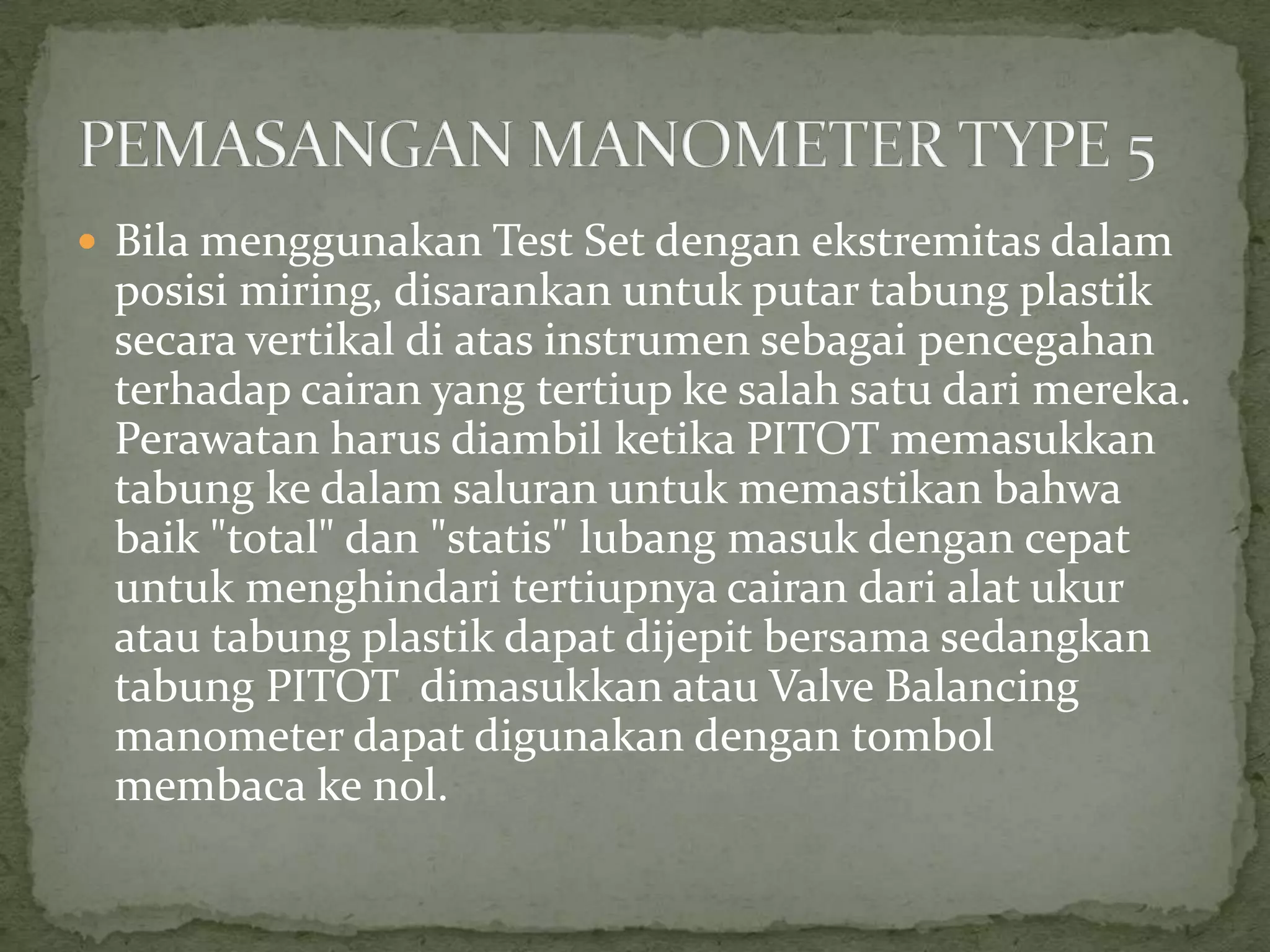 Pengukuran tekanan pada manometer | PPTX