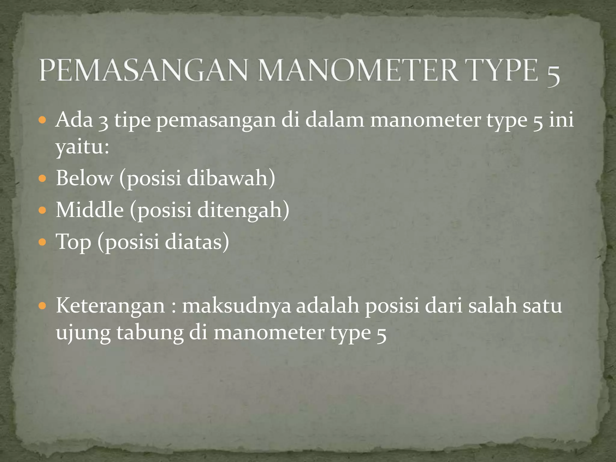 Pengukuran tekanan pada manometer | PPTX