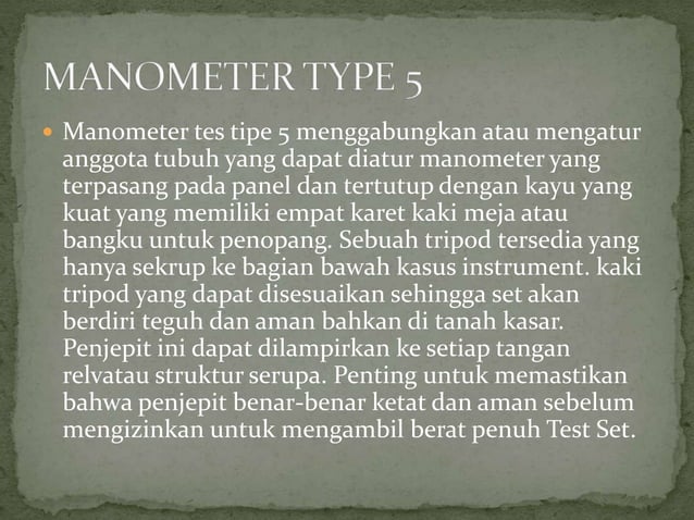 Pengukuran tekanan pada manometer | PPTX