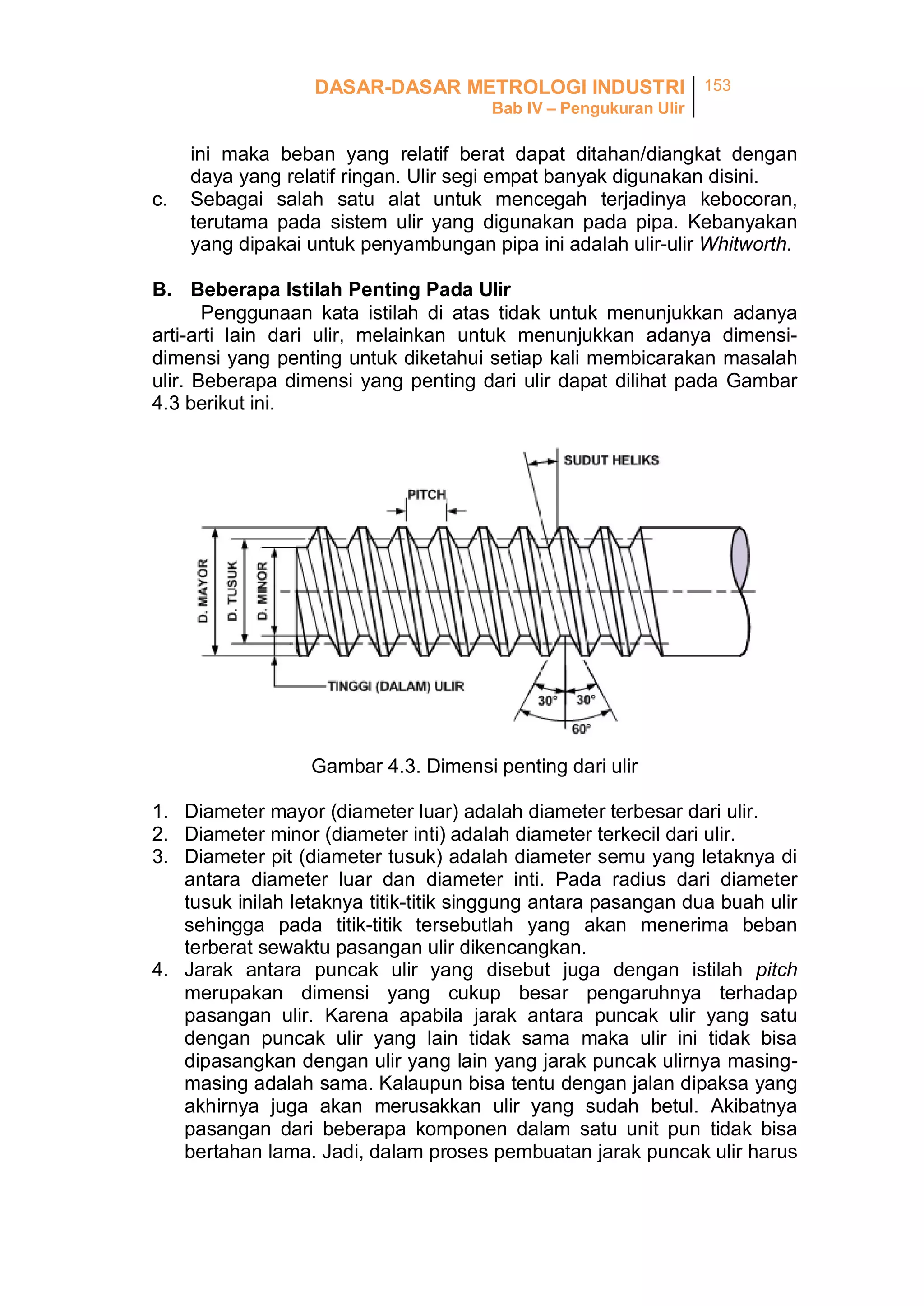 Pengukuran ulir bab4 | PDF