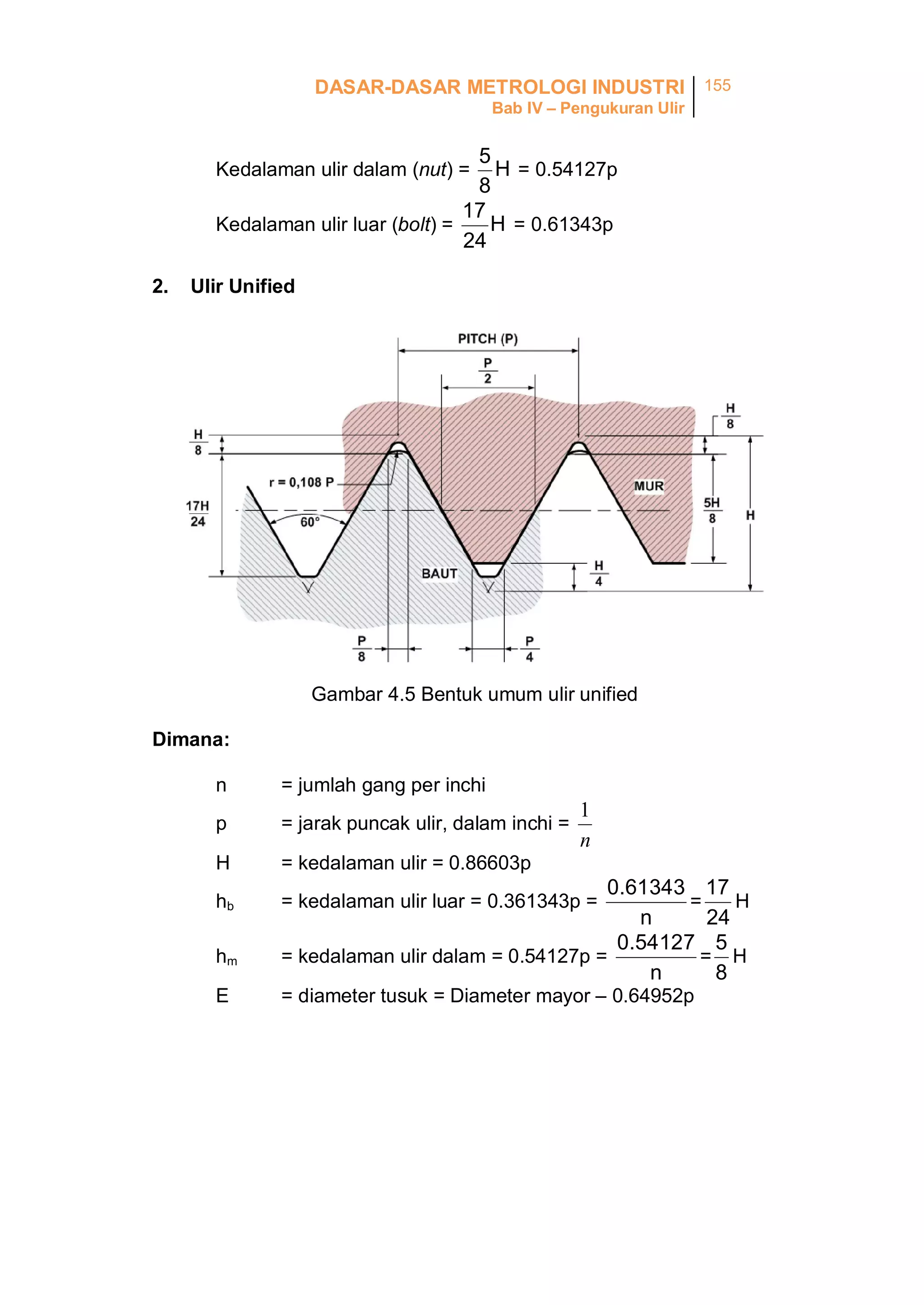 Pengukuran ulir bab4 | PDF