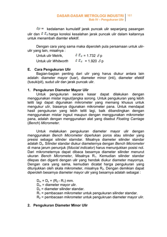 Pengukuran ulir bab4 | PDF
